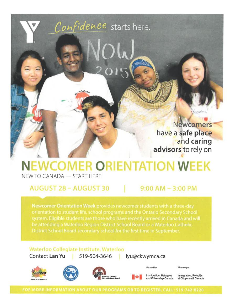 Newcomer Orientation Week (Waterloo Collegiate Institute)