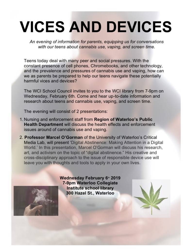 Vices and Devices (Waterloo Collegiate Institute)